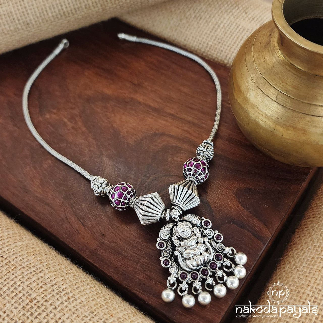 Pink Ball Drops Neckpiece (N10410) – Nakoda Payals