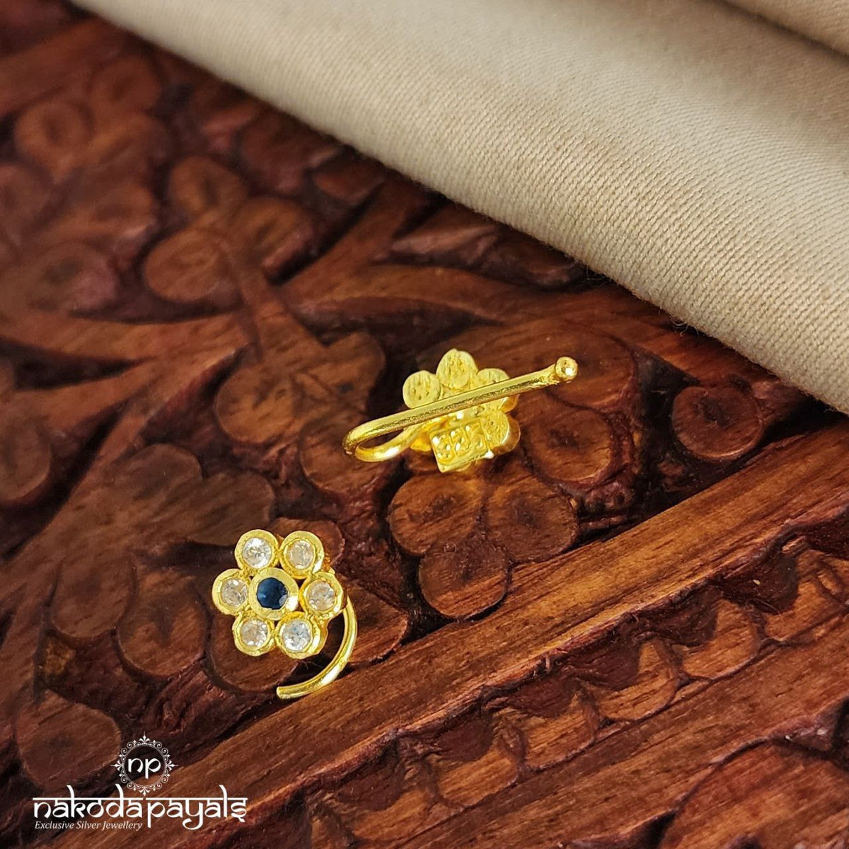 Blue Flower Nosepin (NP0512) – Nakoda Payals