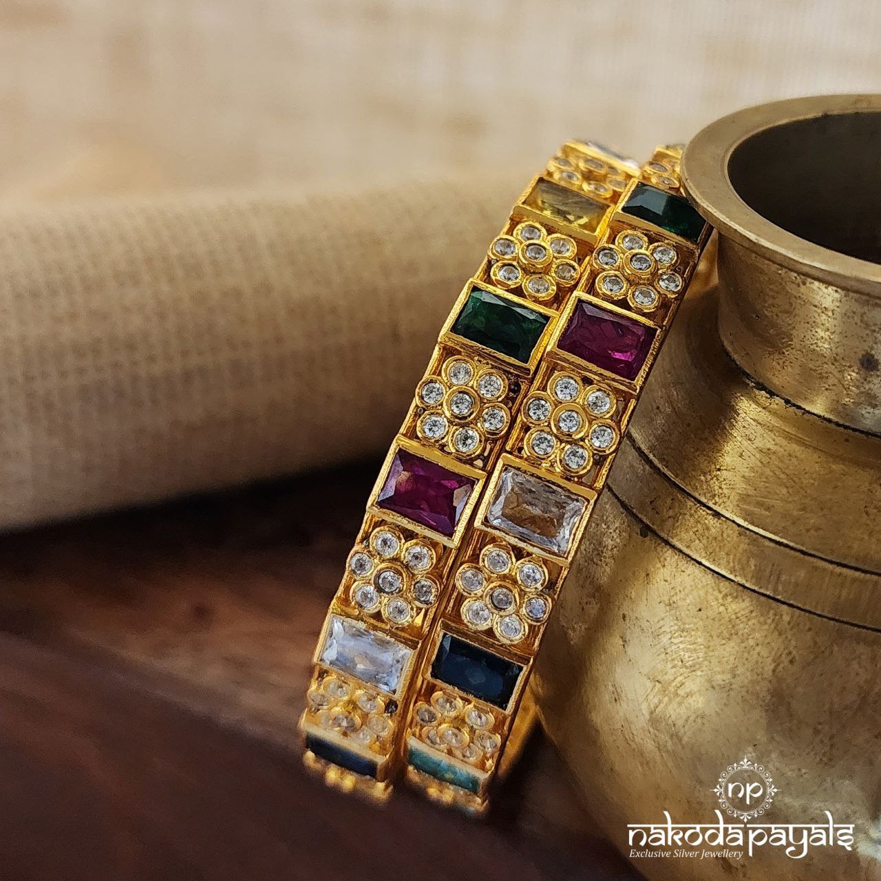 Bright Navratna Bangles (Gk2765) – Nakoda Payals