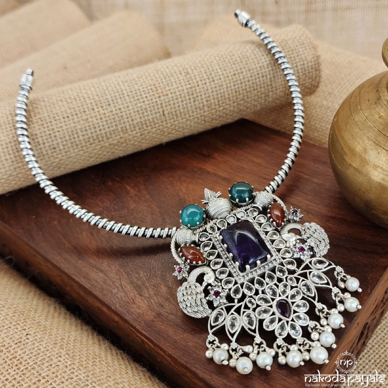 Twin Peacock Purple Hasli (N10241) – Nakoda Payals