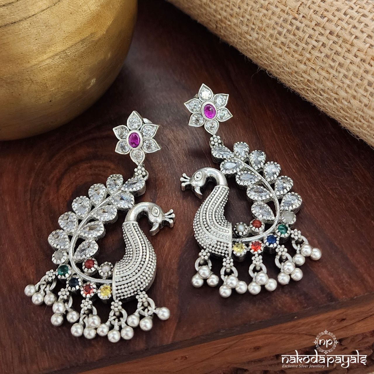 Glorious Peacock Earrings (C3272) – Nakoda Payals