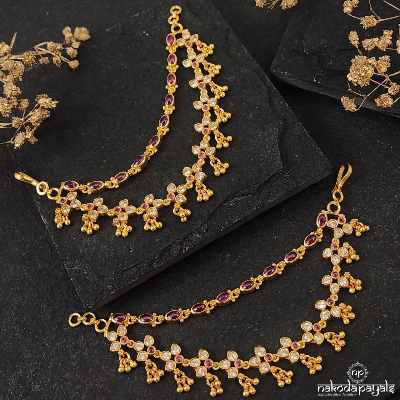 Silver Gold Plated Maang Tikka / Maati – Nakoda Payals