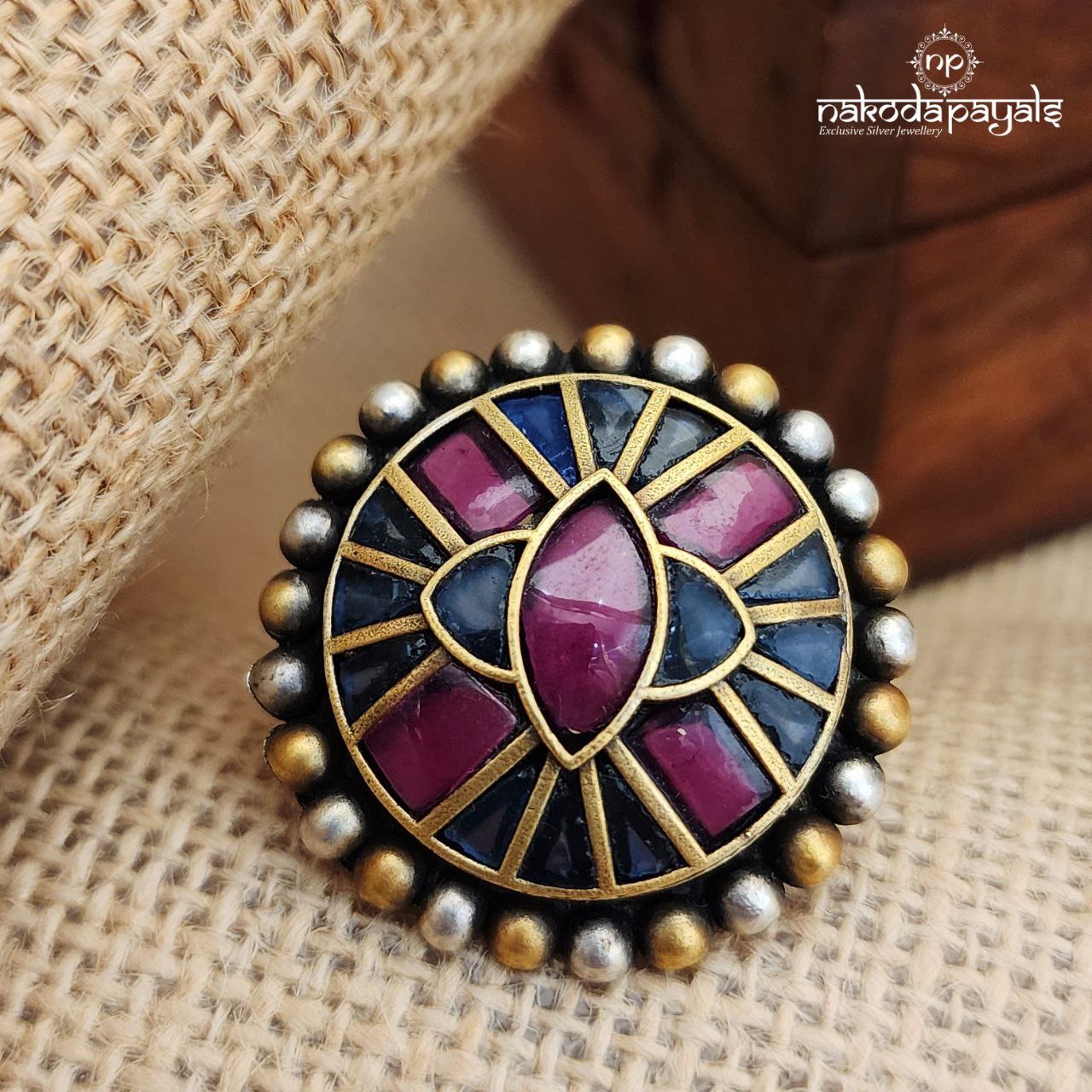 Dual Tone Ruby Finger Ring (F2501) – Nakoda Payals