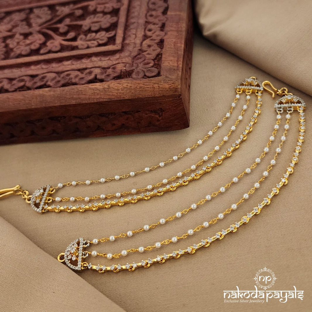 Silver Gold Plated Maang Tikka / Maati – Nakoda Payals