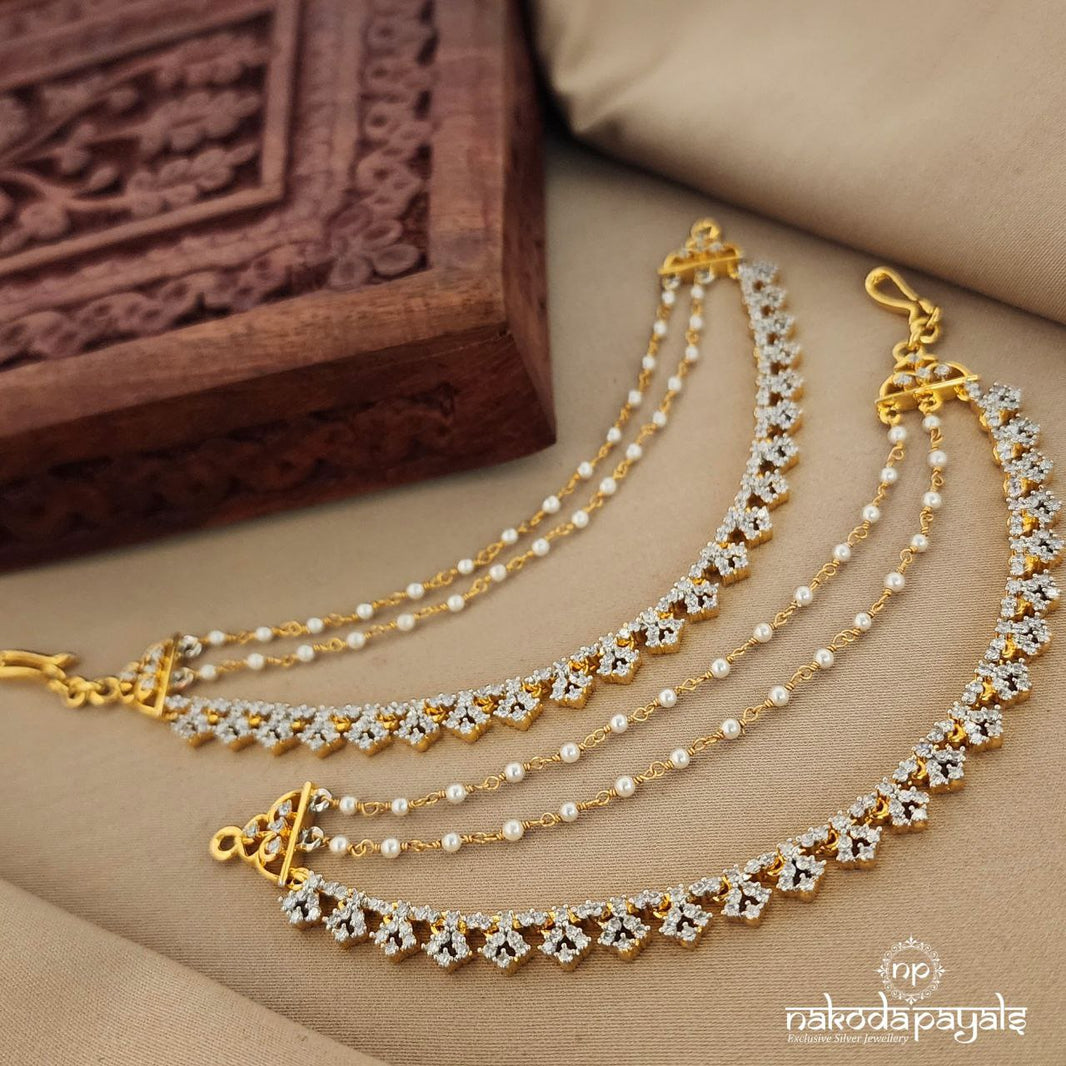 Silver Gold Plated Maang Tikka / Maati – Nakoda Payals