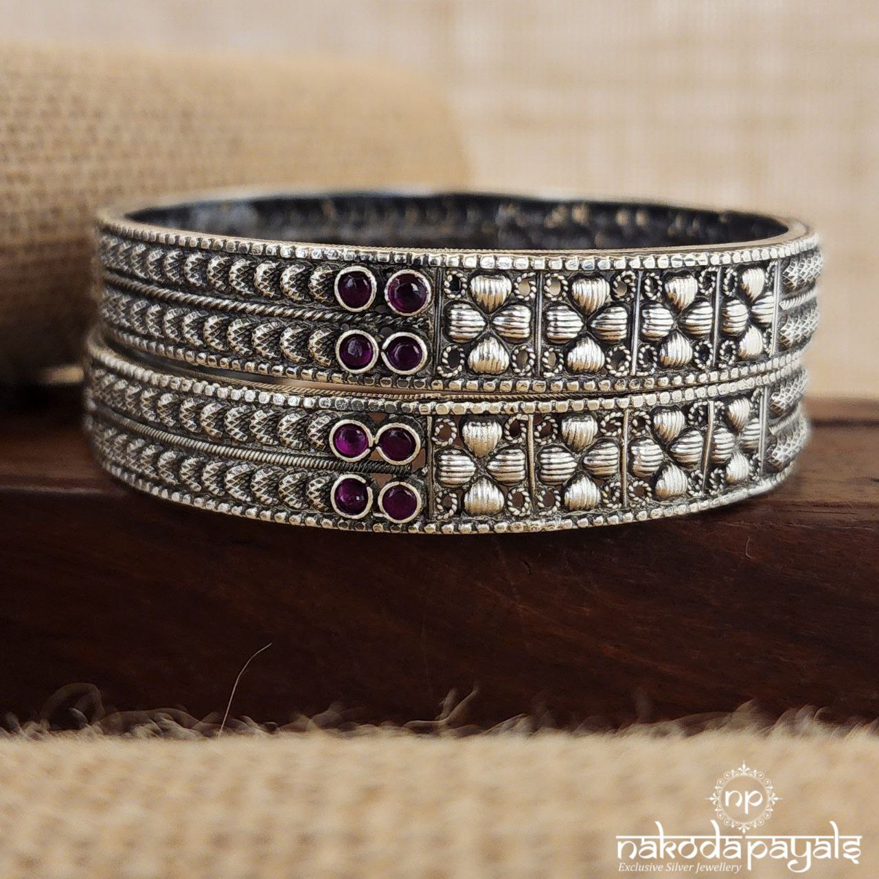 Pink Flower Bangles (K5016) – Nakoda Payals